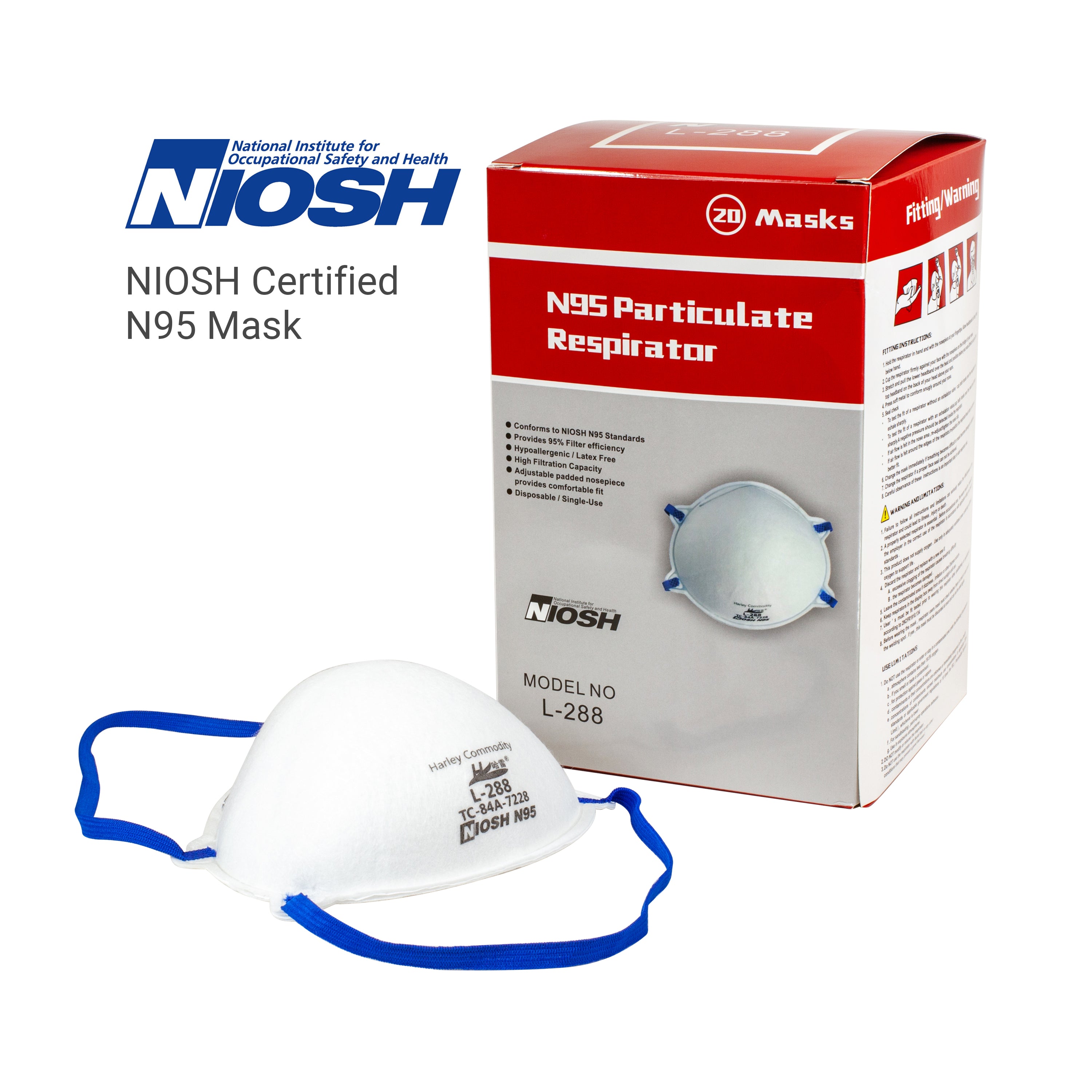 N95 Particulate Respirator (20 pcs) CDC Certified NIOSH – Minimum and ...